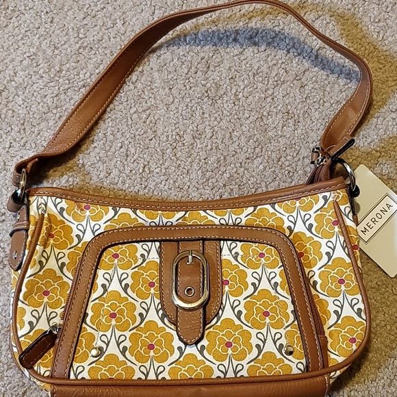 Merona | Bags | Merona Floral Yellow Handbag | Poshmark